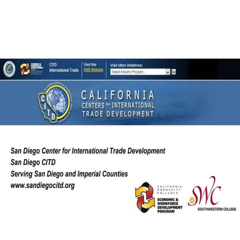 San Diego Center for International Trade Center (CITD) Services | PPTX