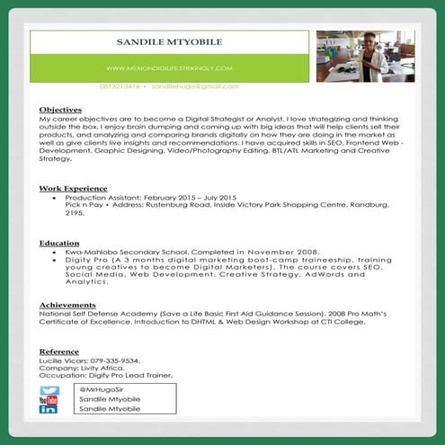 Sandile Mtyobile - CV | PDF