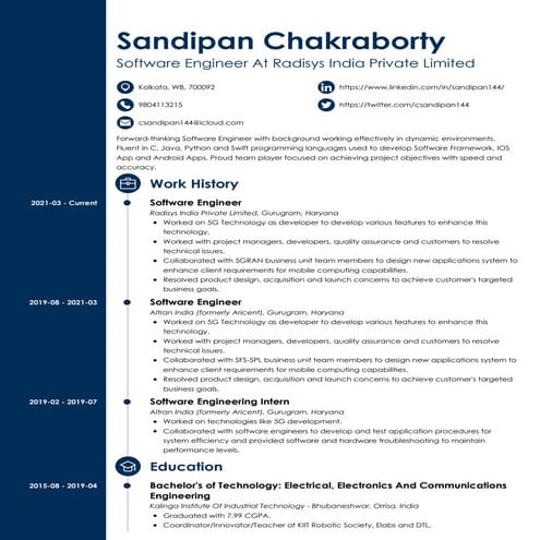 Sandipan Chakraborty's Resume | PDF