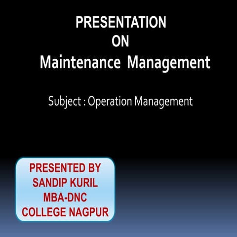 Operation Management - MBA | PPT
