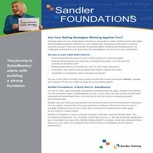 Sandler Foundations with Ermine Amies Sandler Trainer & Coach | PDF