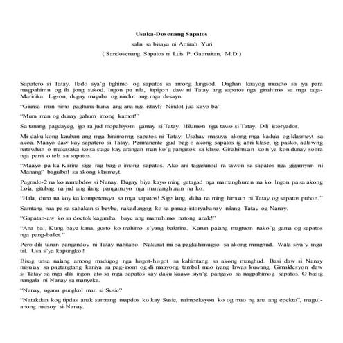 Sandosenang Sapatos | PDF