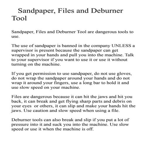Sandpaper files-and-deburner-tool | PDF