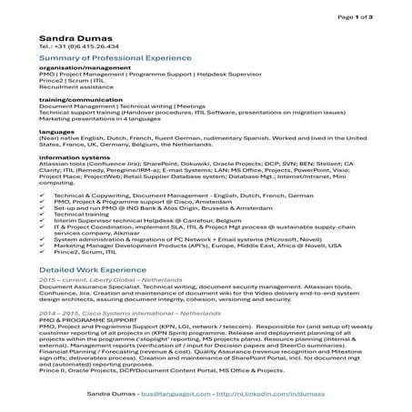 Sandra Dumas - CV 2025 - work experience | PDF