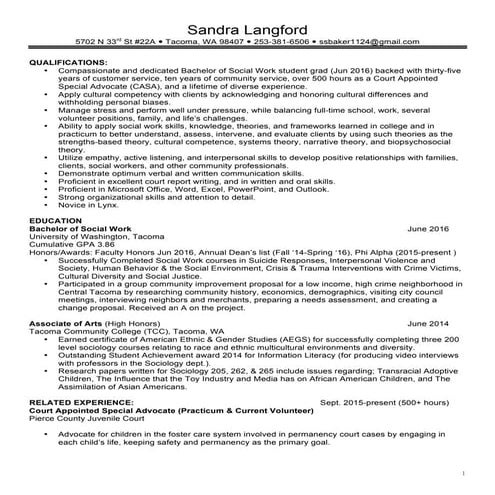 Sandra Langford resume updated 7-02-16 | PDF