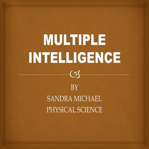 multiple intelligence | PPT