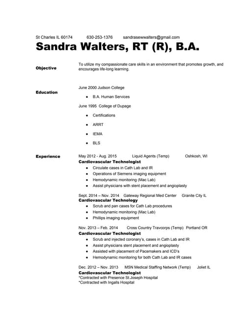 Connie Vernon Resume | DOC | Medical Health