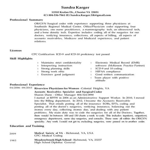 Resume, Cynthia West, December 2015 | DOCX