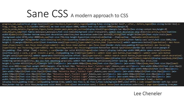 Sane Css A Modern Approach To Css Pdf Web Development Internet 8561