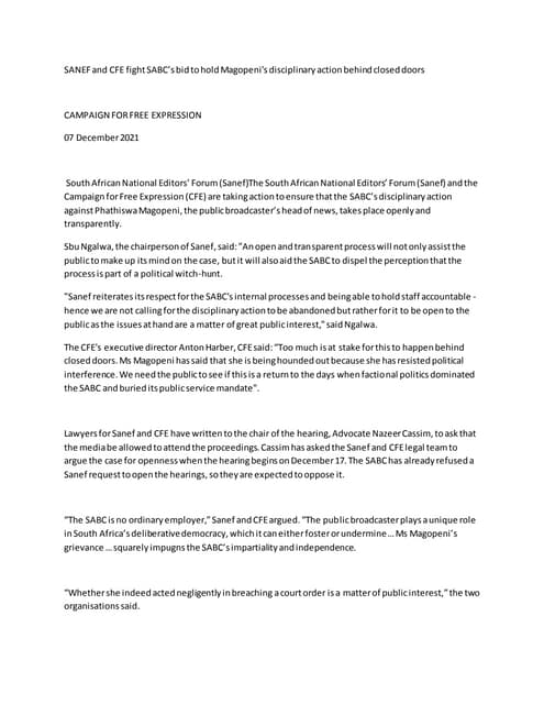 Signed letter to presidency 050821 | PDF