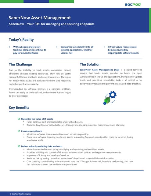 End point security - SecPod Saner | PDF