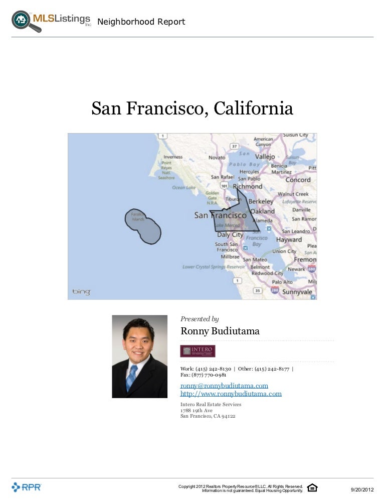 San Francisco Demographics Report
