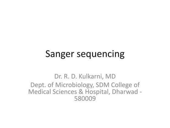 DNA Sequencing- Sanger's Method | PPT