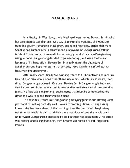 Legend of sangkuriang | PDF