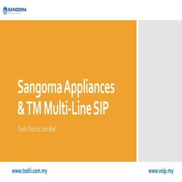 Sangoma Appliances and TM Multi-Line SIP | PDF