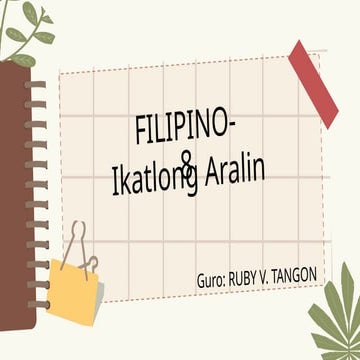 SANHI AT BUNGA FILIPINO -8 IKATLONG MARKAHAN.pptx