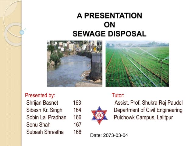 Disposal of wastewater | PPTX