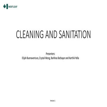 Cleaning and sanitation | PPTX
