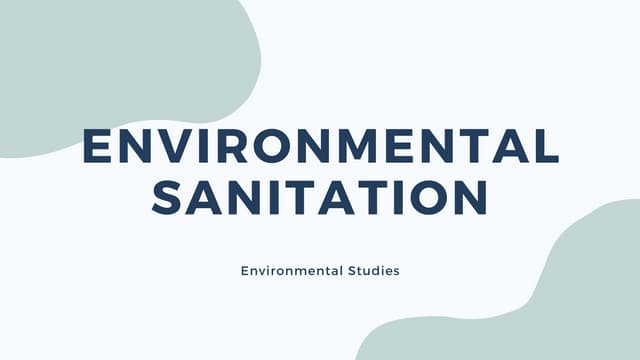 SANITATION | PPTX