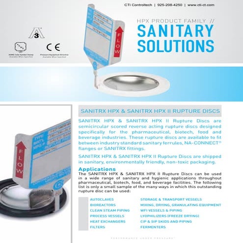 Sanitrx HPX & Sanitrx HPX II Rupture Discs | PDF
