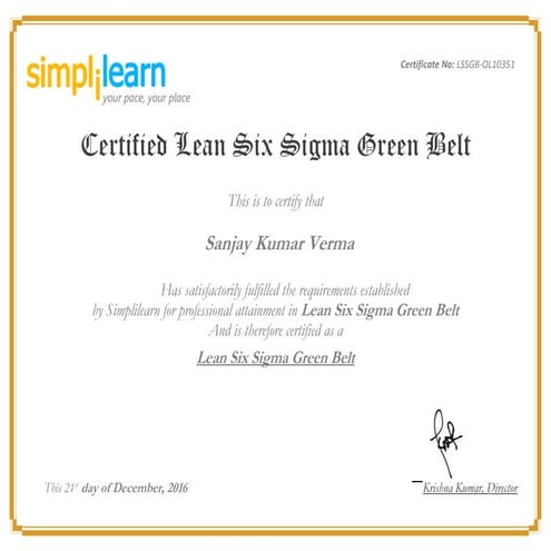 Lean Six Sigma Green Belt | PPT