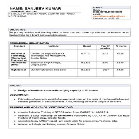 Sanjeev resume | DOC