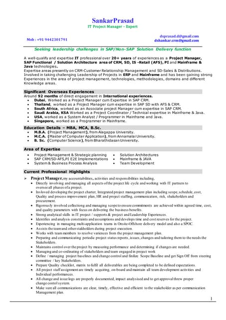 Kumaresan Resume_SAP SD & LE