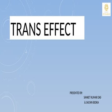 Trans effect in coordination chemistry and effects | PPTX