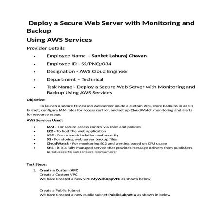 SANKET CHAVAN_Deploy a Secure Web Server with Monitoring and Backup Using AWS Services.docx