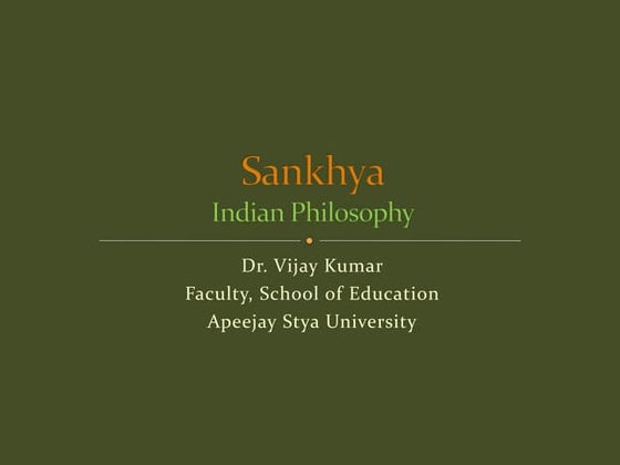 Samkhya philosophy | PPT