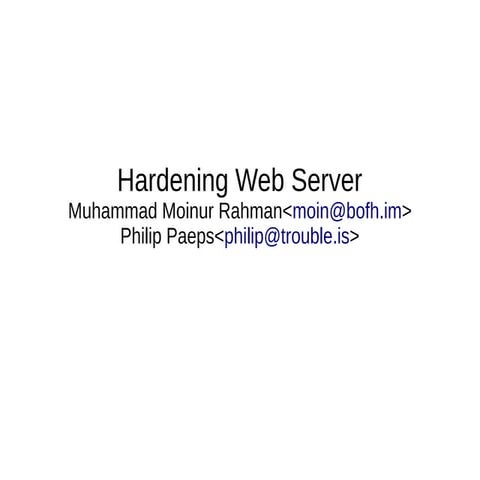 Freebsd And Hardening Web Server Ppt