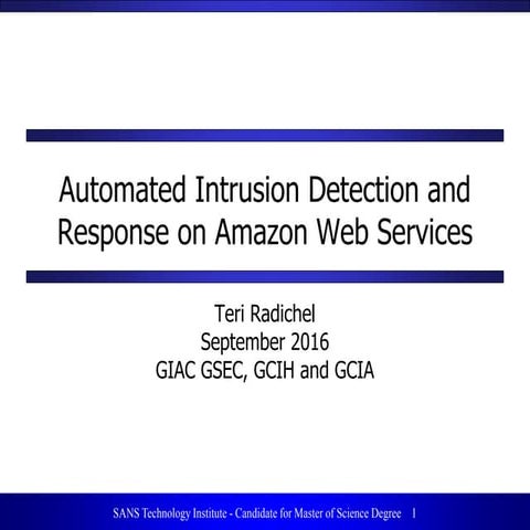 Automated Intrusion Detection And Response On Aws Ppt