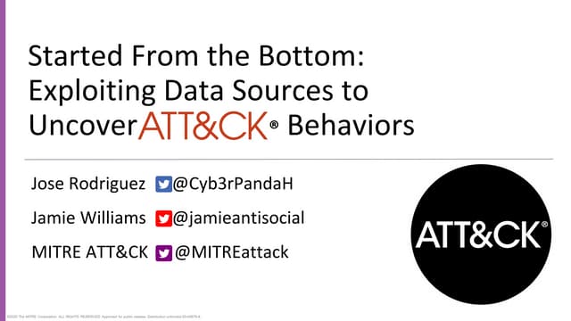 Started From The Bottom Exploiting Data Sources To Uncover Attandck