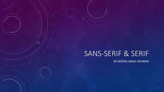 Serif And Sans Serif Ppt