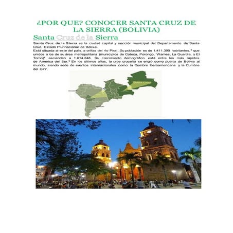 Santa cruz de la sierra lo mejor de bolivia | DOCX