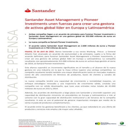 30 key dates in the history of Santander | PDF