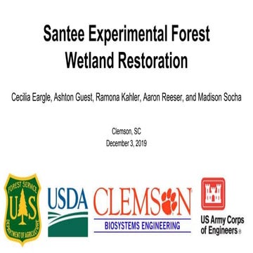 Santee experimental forest wetland restoration | PPTX | Civil ...