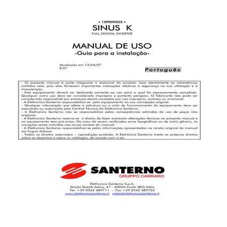 Santerno g2 sinus_k_hw_po_r07 | PDF