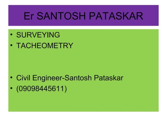 Tachymetry Lesson 7 practice & error | PPT