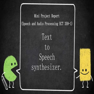 SAP (SPEECH AND AUDIO PROCESSING) | PPT