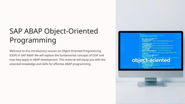 Sap Abap Object Oriented Programming Pptx