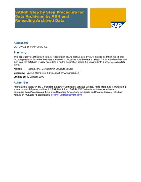 Sap mii examples 12.2 project guide | PDF