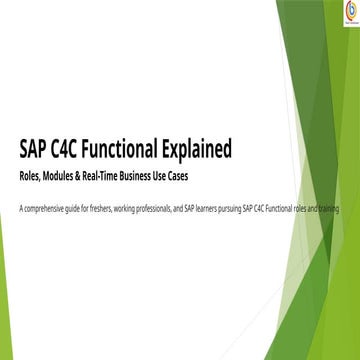 SAP-C4C-Functional-Explained(online Training) | PPTX