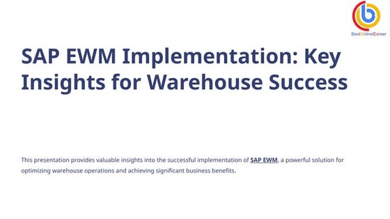 SAP-EWM-Online-Training-Inventory skills | PPT