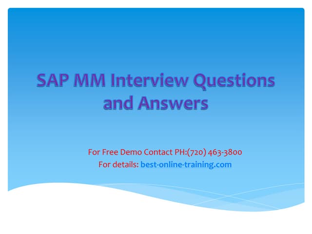 SAP Materials Management Overview | PPTX