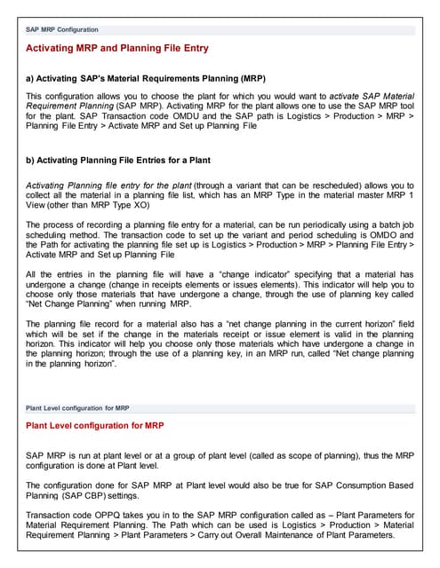 MRP Live on S/4 HANA | PPT