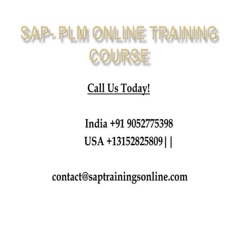 Sap plm online training course | PPT