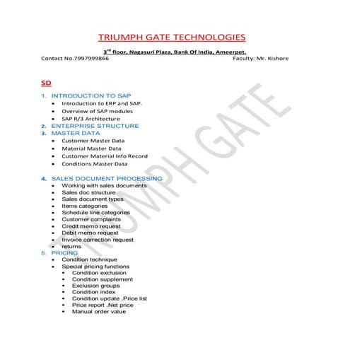 Framework of sap mm blueprint by pennonsoft | PPTX