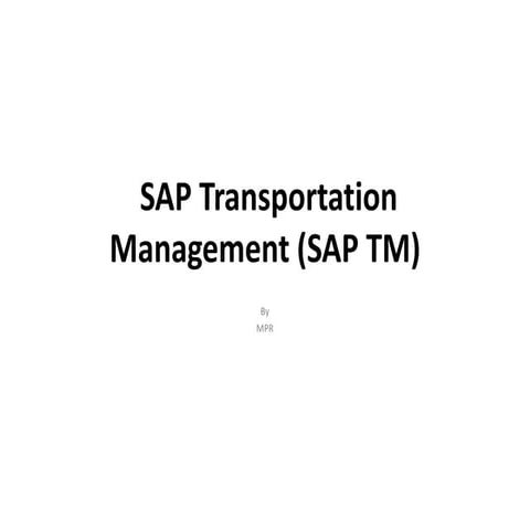 SAP TM | PPTX
