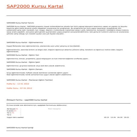 Sap2000 kursu-eskisehir | PDF